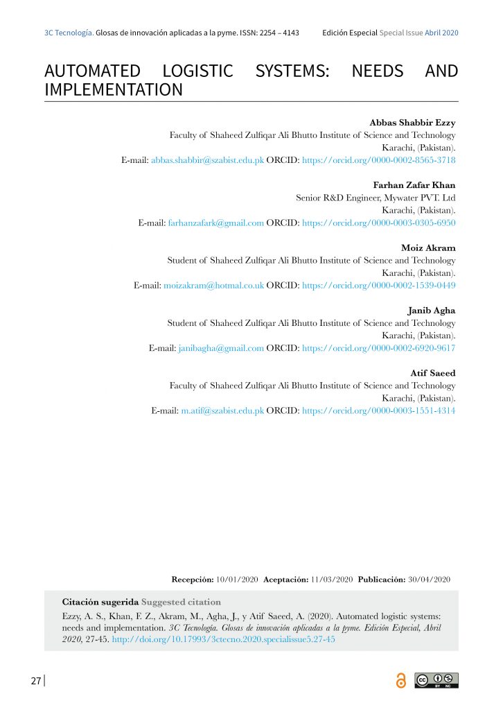 Automated logistic systems: needs and implementation - 3Ciencias