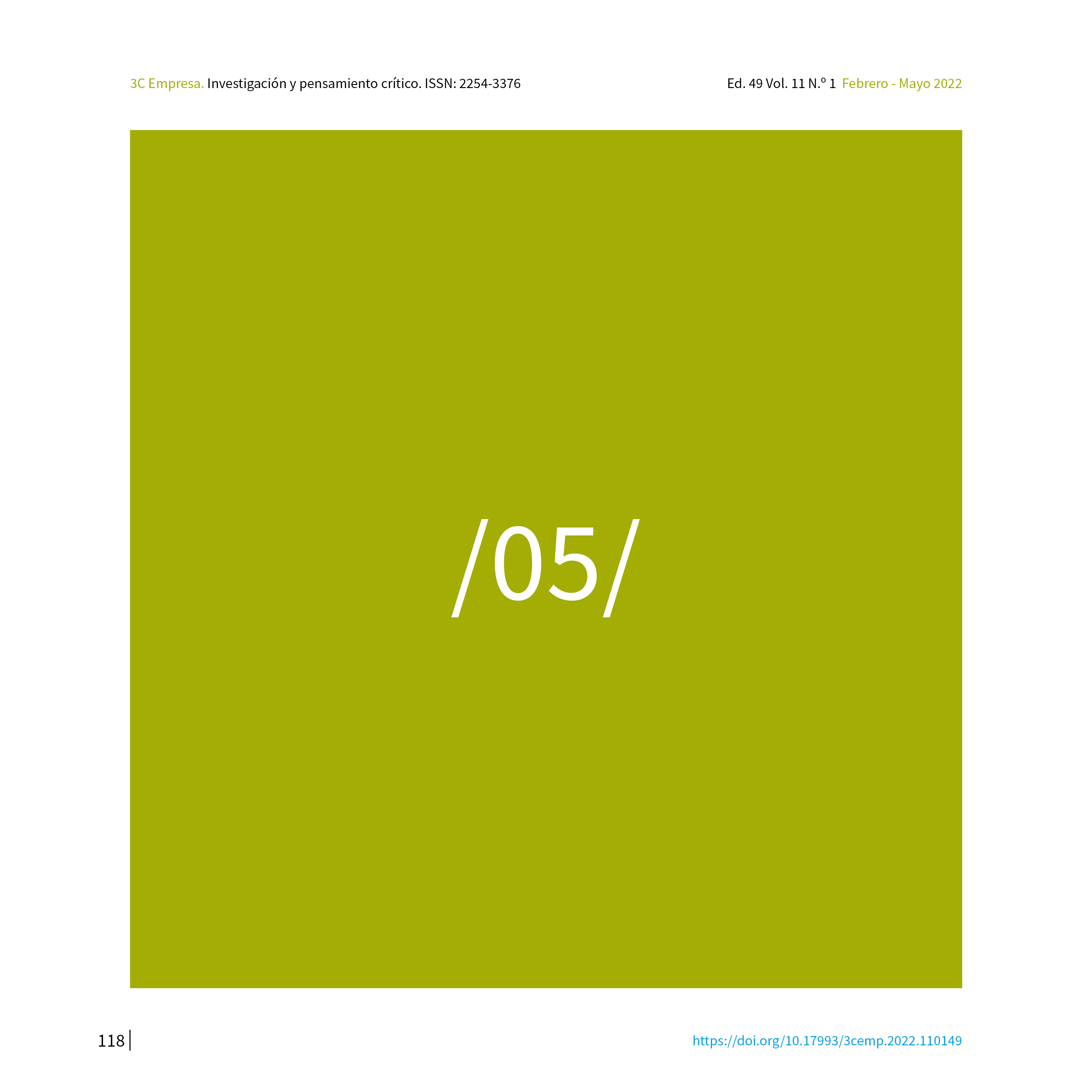 Portada art 5 3c-emp-ed 49-vol 11-n 1 - 3Ciencias